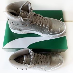 Puma | Shoes | Puma Ralph Sampson High Rise Silver Lthr Sneaker | Poshmark